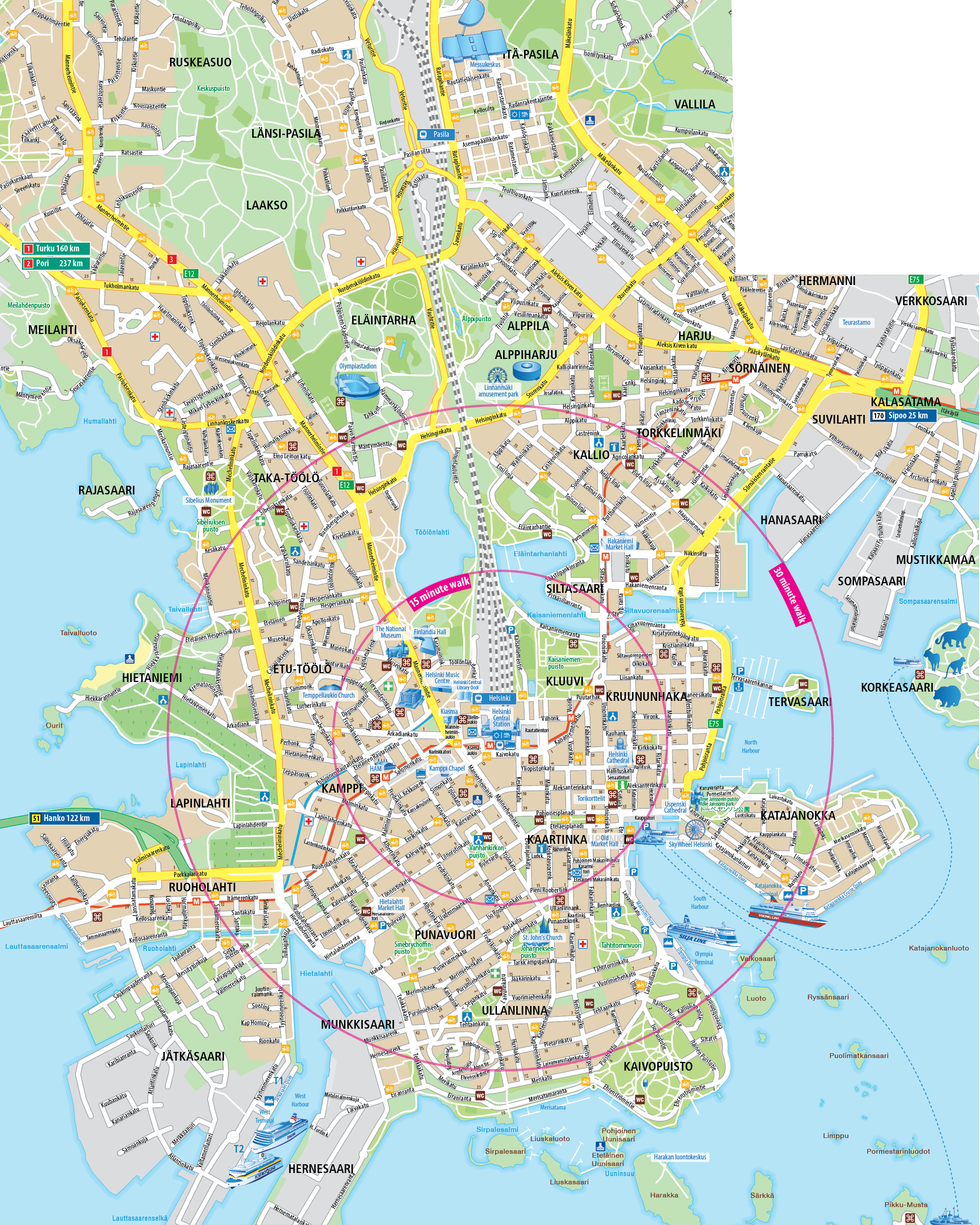 Helsinki map with attractions 60 photos - Morilly.com